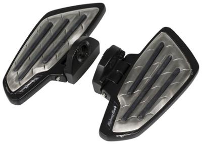 *Floorboard Set New Tech Black Metal Passenger | Sweetbike